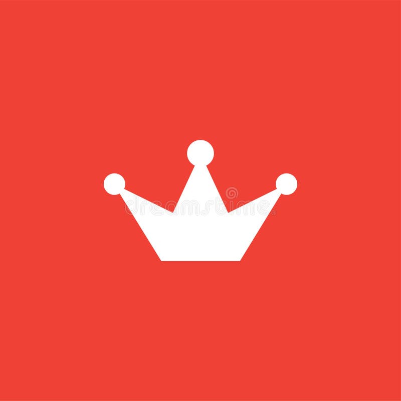 Crown Icon on Red Background. Red Flat Style Vector Illustration Stock ...