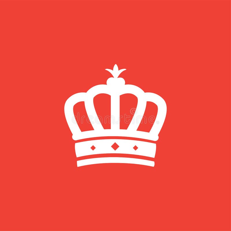 Crown Icon on Red Background. Red Flat Style Vector Illustration Stock ...