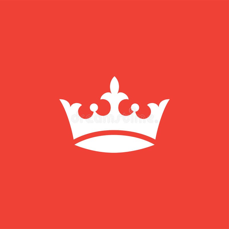 Crown Icon on Red Background. Red Flat Style Vector Illustration Stock ...