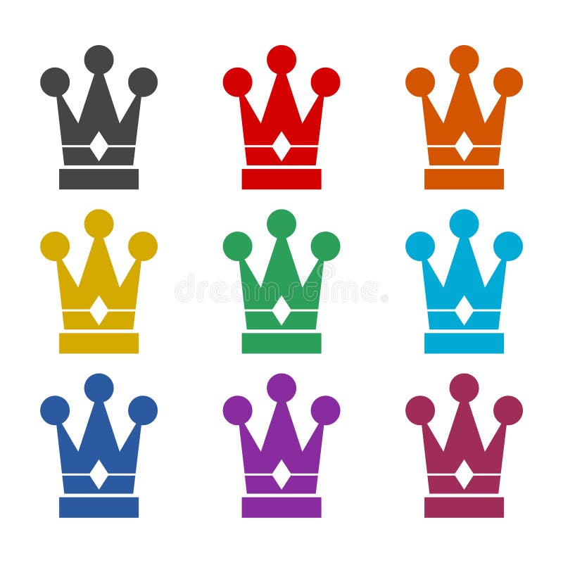 Crown Icon. Set Icons Colorful Stock Vector - Illustration of classic ...
