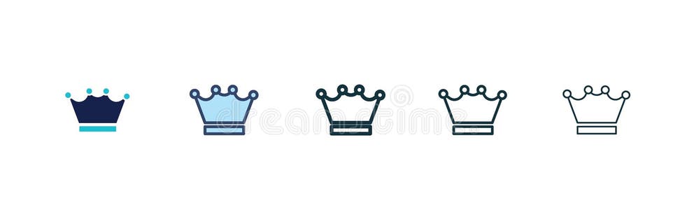 Crown Icon Vector Set on White Background Stock Vector - Illustration ...
