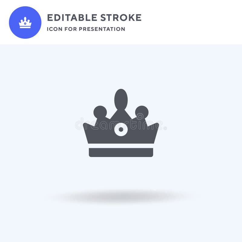 Crown Icon Vector, Filled Flat Sign, Solid Pictogram Isolated on White ...