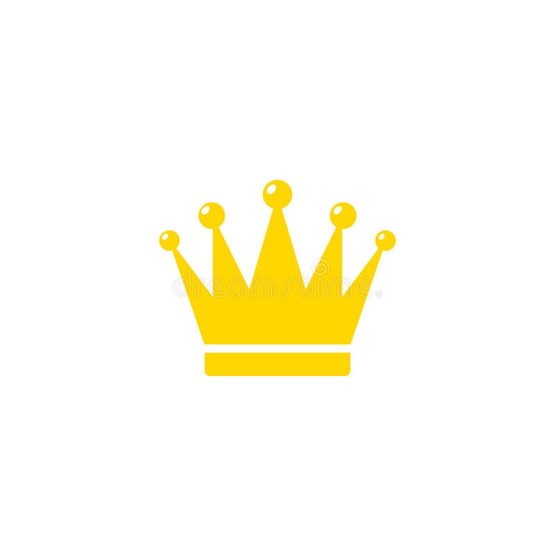 Crown Icon Yellow Color Flat Design Vector Illustration Stock Vector ...