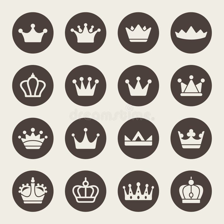 Crown icons stock vector. Illustration of elegance, element - 97214393