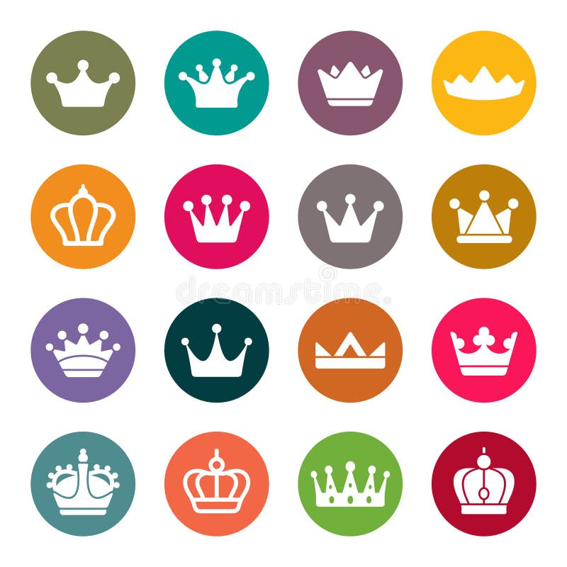 Crown icons stock vector. Illustration of classic, ornament - 97214470