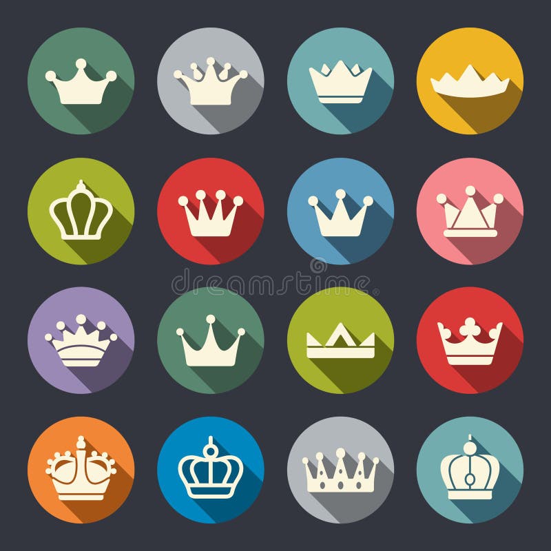 Crown icons stock vector. Illustration of design, element - 97214360