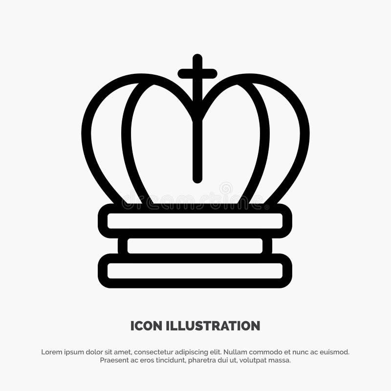 Crown, King, Royal, Empire Line Icon Vector Stock Vector - Illustration ...