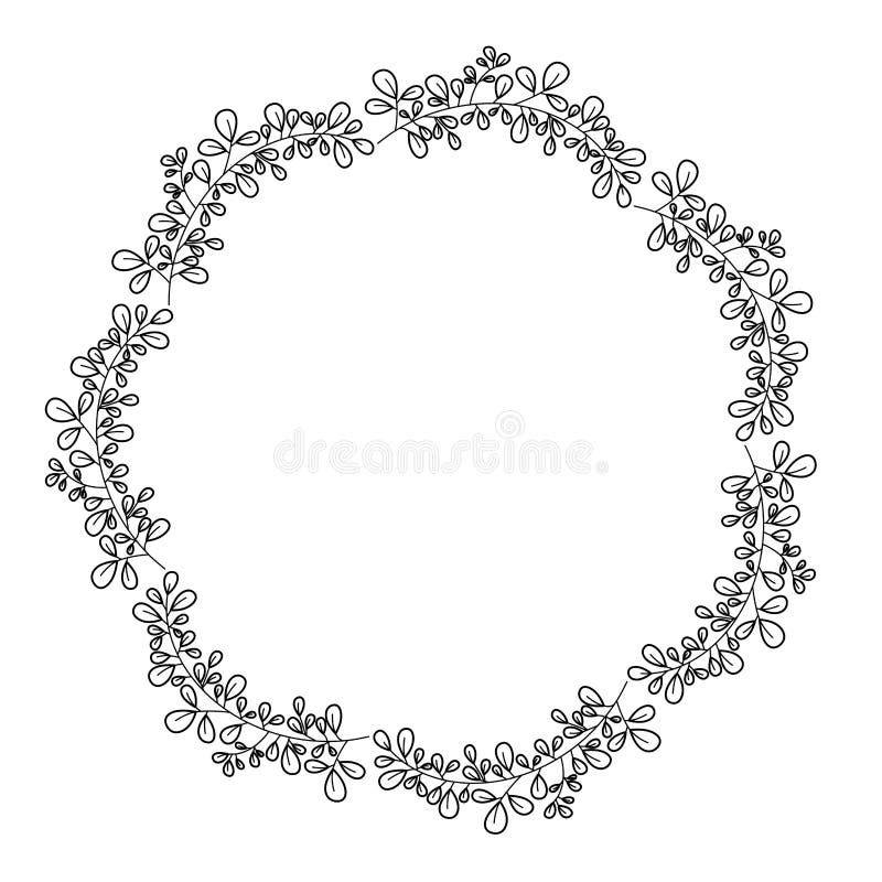 Crown leafs circular frame stock vector. Illustration of circular ...