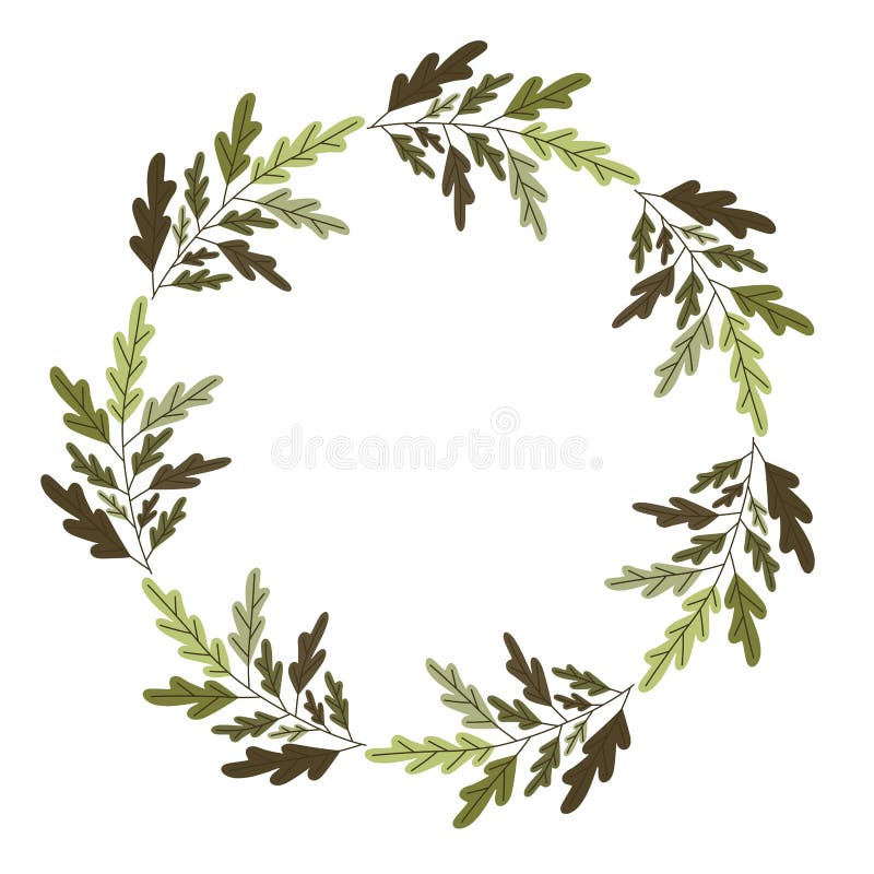 Crown leafs circular frame stock vector. Illustration of decoration ...