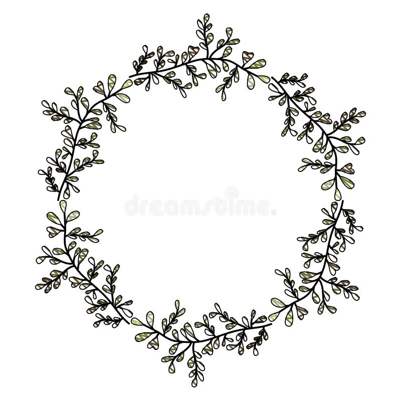Crown leafs circular frame stock vector. Illustration of crown - 145541518