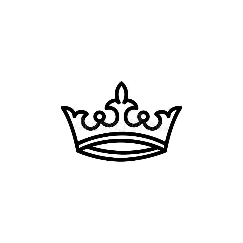 Crown Line Icon in Flat Style Vector Icon for Apps, UI, Websites. Black ...