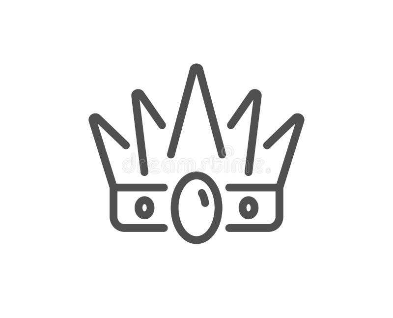 Crown Line Icon. King or Queen Corona Sign. Vector Stock Vector ...
