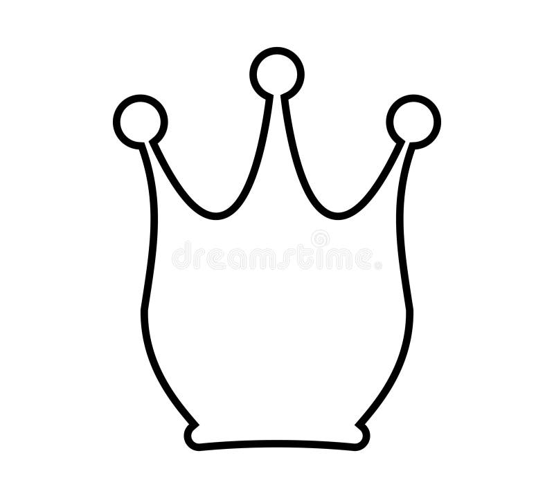 Crown Line Icon, Crown Outline Silhouette, Crown Simple Shape Stock ...