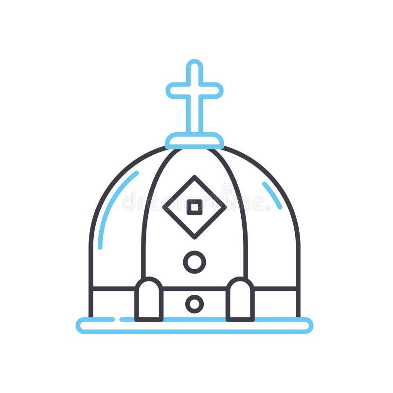 Crown Line Icon, Outline Symbol, Vector Illustration, Concept Sign ...