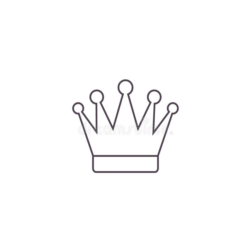 Crown Line Icon, Vector Isolated Flat Design Illustration Stock Vector ...