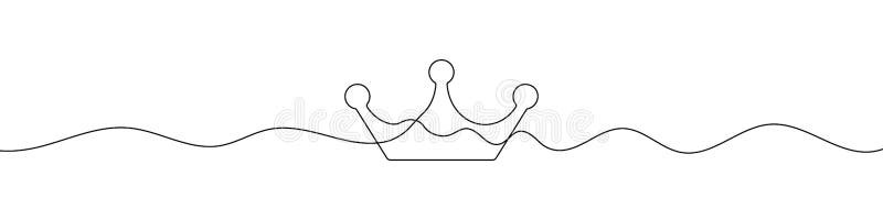 Crown Linear Background. One Continuous Line Drawing of Crown Stock ...