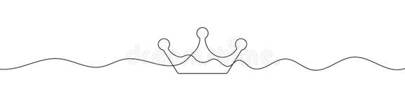 Crown Linear Background. One Continuous Line Drawing of Crown Stock ...