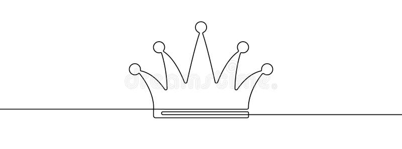 Crown Linear Background. One Continuous Line Drawing of Crown Stock ...
