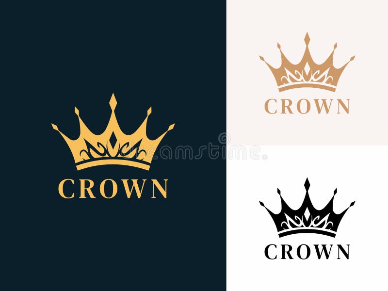 Crown Logo Design Vector Template. Crown Royal King Queen Logo Design Icon Stock Vector ...