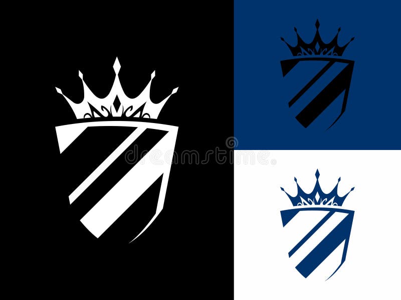 Crown Logo Design Vector Template. Crown and Shield Logo Design Icon ...