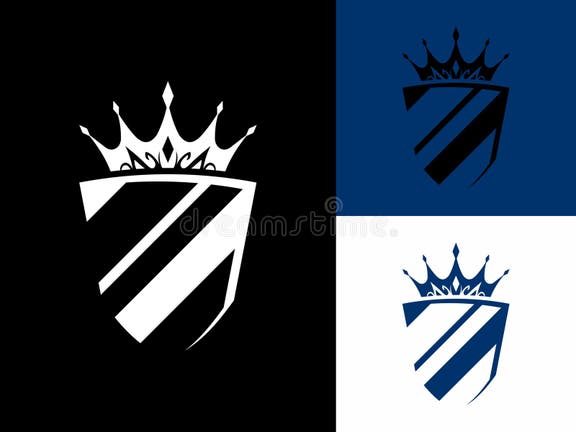 Crown Logo Design Vector Template. Crown and Shield Logo Design Icon ...