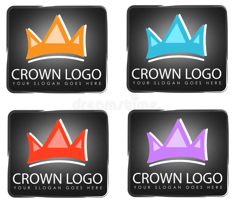 Crown Logo Designs stock illustration. Illustration of contemporary ...