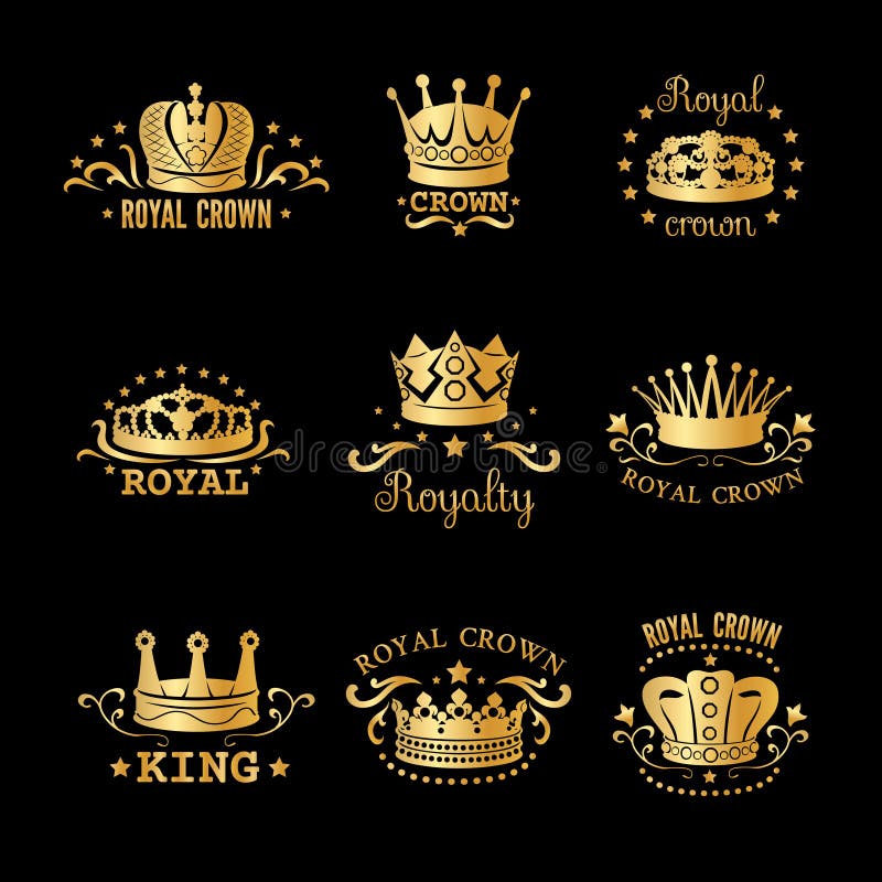 Crown Logo Set stock vector. Illustration of crown, authority - 80688192