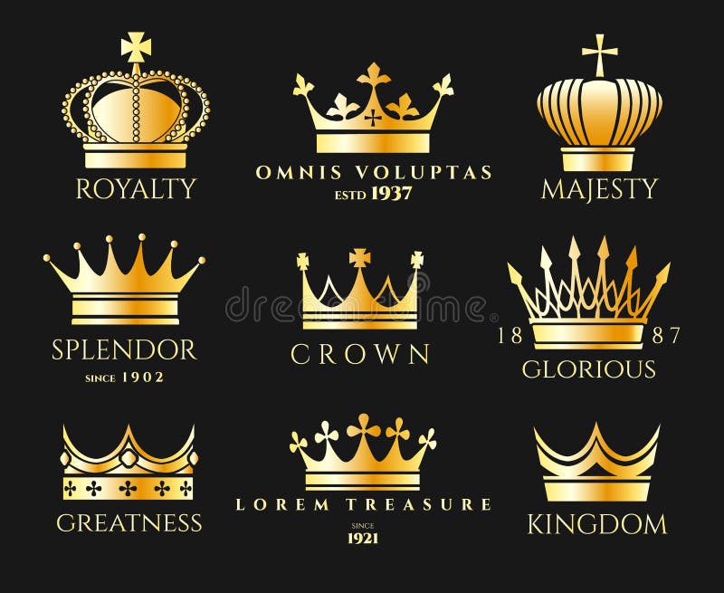 Crown logo set stock vector. Illustration of boutique - 139886517