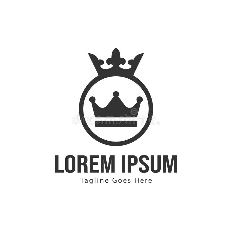 Crown Logo Template Design with Frame. Minimalist Crown Logo Vector ...