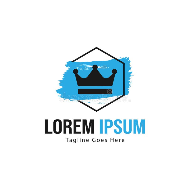 Crown Logo Template Design with Frame. Minimalist Crown Logo Vector ...