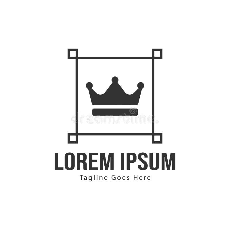 Crown Logo Template Design with Frame. Minimalist Crown Logo Vector ...