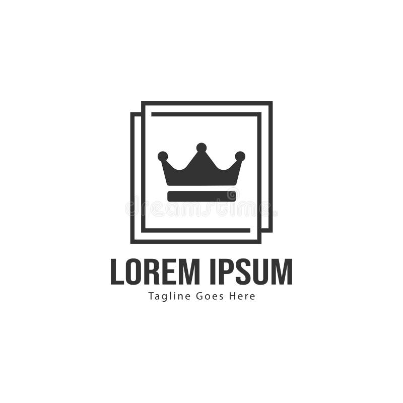 Crown Logo Template Design with Frame. Minimalist Crown Logo Vector ...