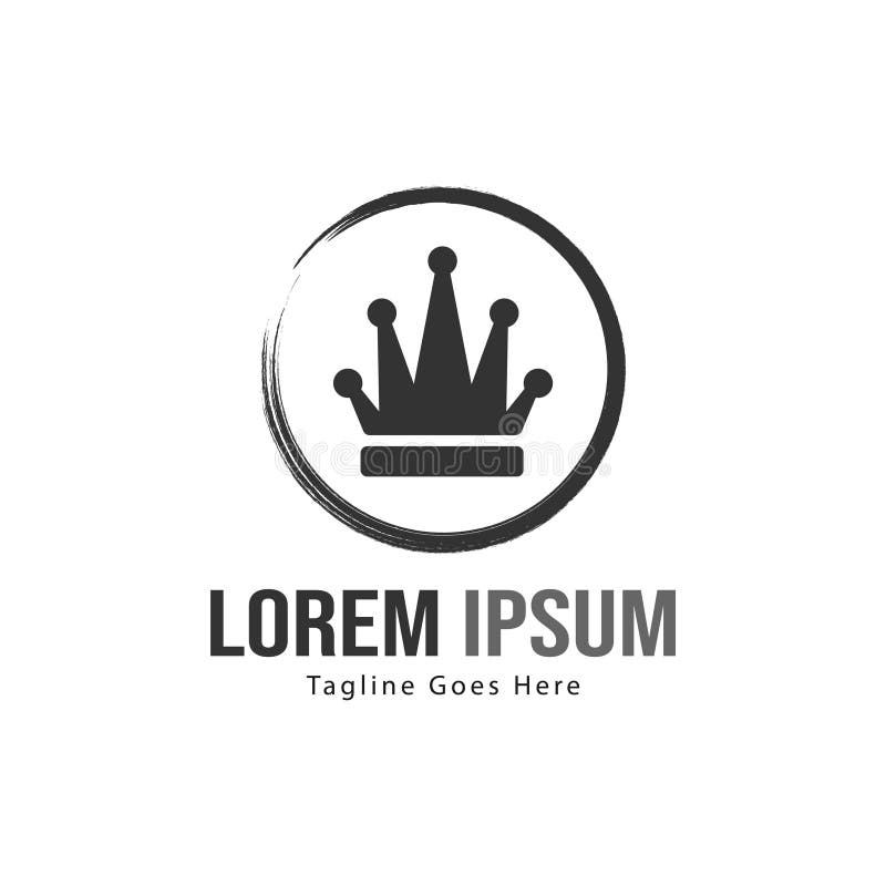 Crown Logo Template Design with Frame. Minimalist Crown Logo Vector ...