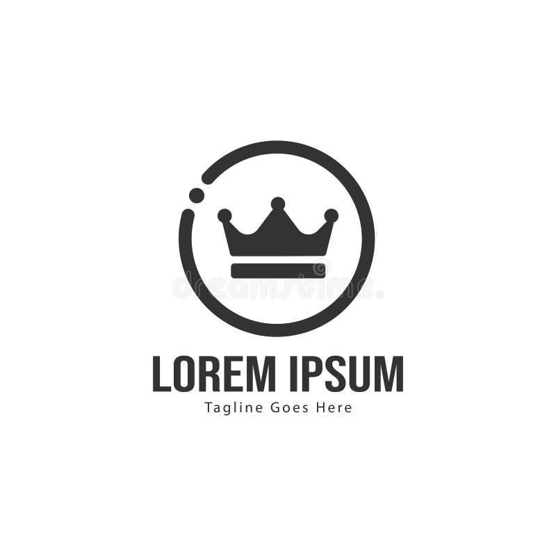 Crown Logo Template Design with Frame. Minimalist Crown Logo Vector ...