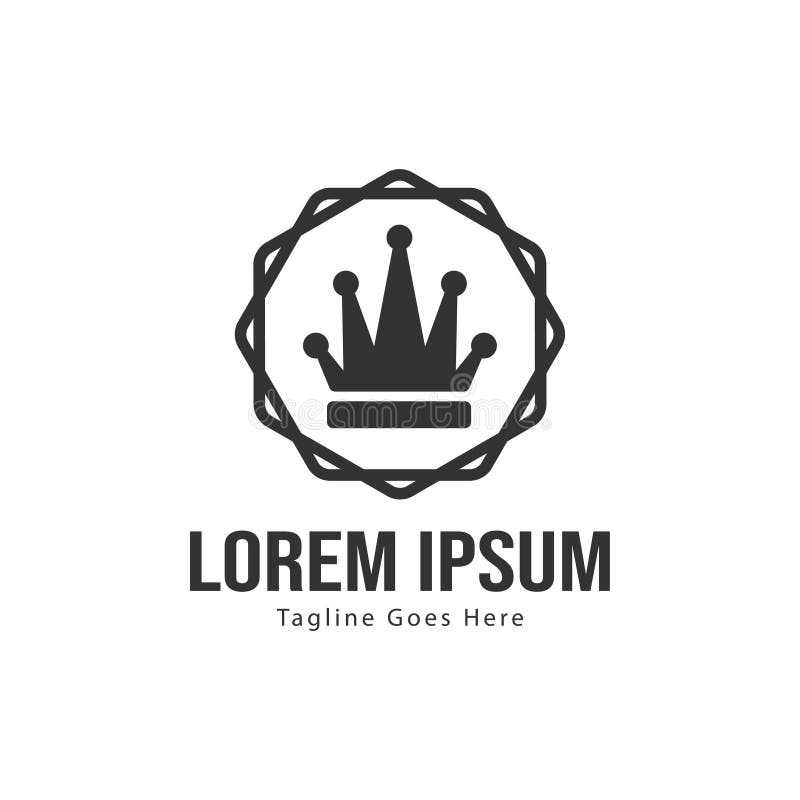 Crown Logo Template Design with Frame. Minimalist Crown Logo Vector ...