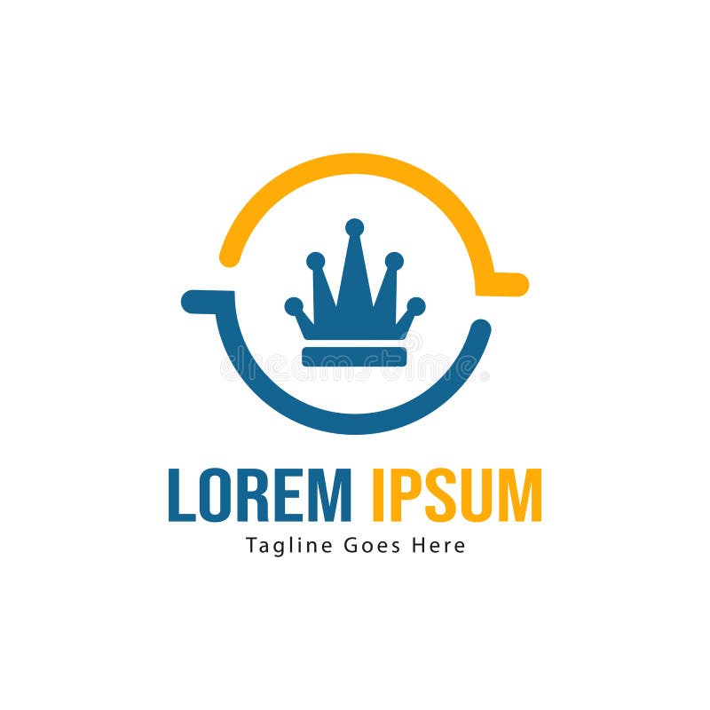 Crown Logo Template Design with Frame. Minimalist Crown Logo Vector ...