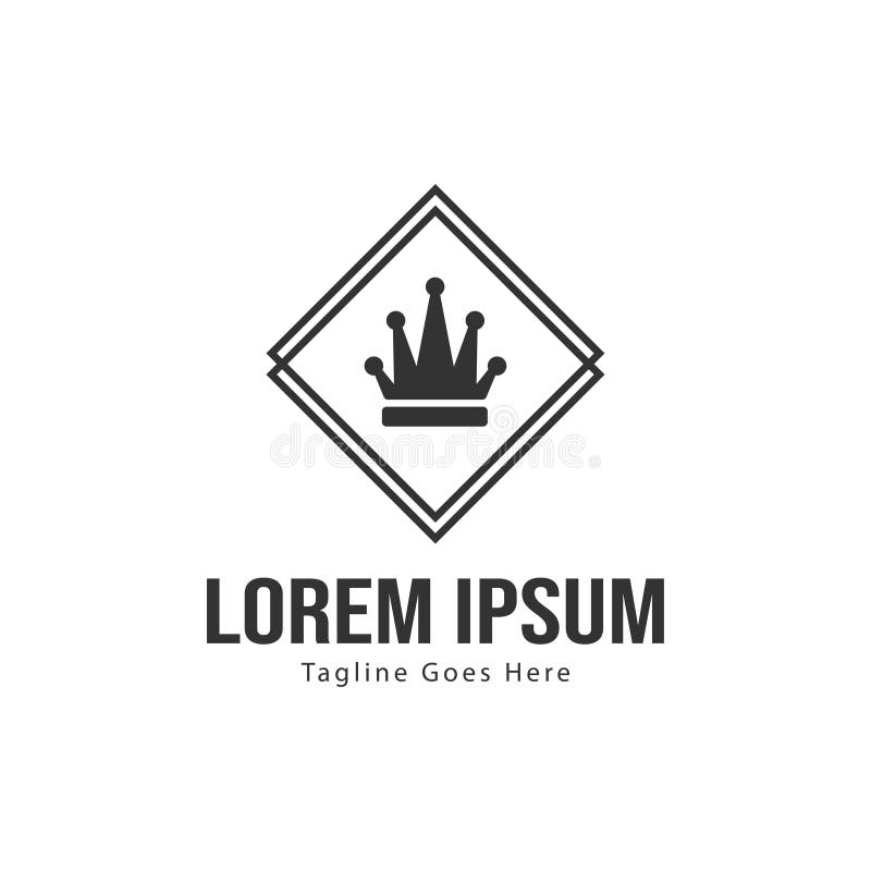 Crown Logo Template Design with Frame. Minimalist Crown Logo Vector ...