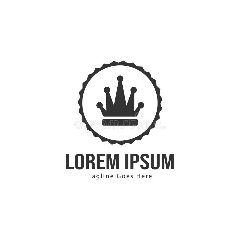 Crown Logo Template Design with Frame. Minimalist Crown Logo Vector ...