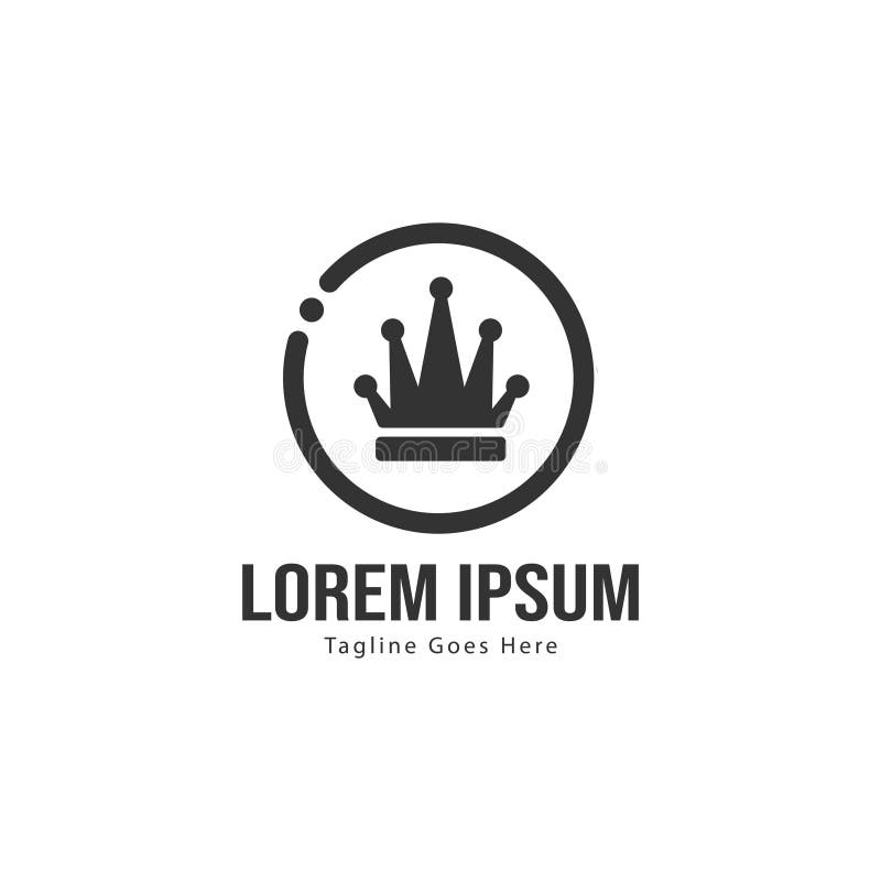 Crown Logo Template Design with Frame. Minimalist Crown Logo Vector ...