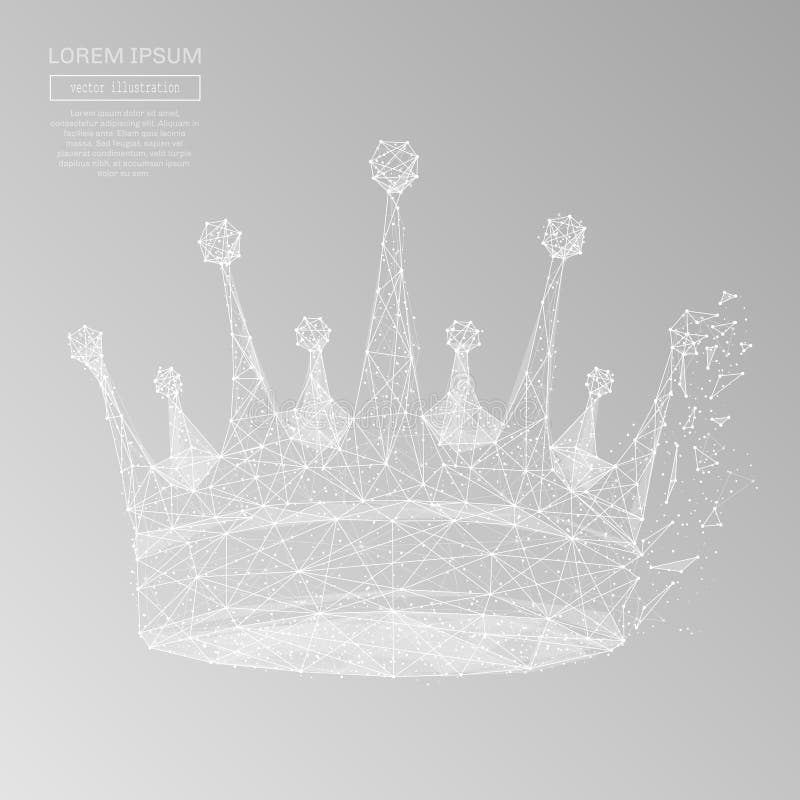 Crown low poly white stock vector. Illustration of poly - 92310272