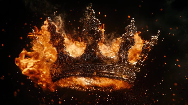 Crown Made of Fire is Falling from the Sky Stock Image - Image of ...