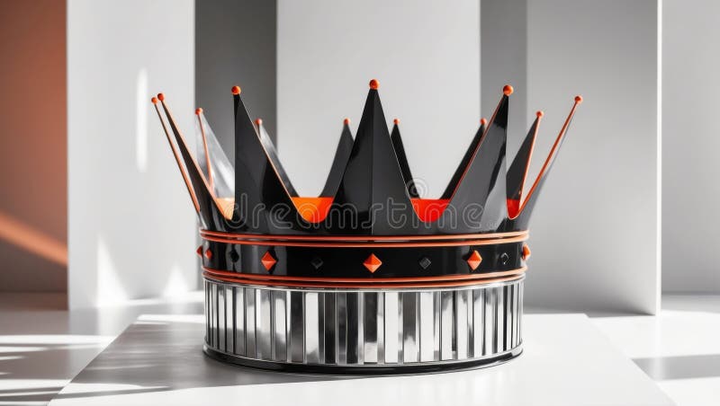 A Crown Made of Metal with a Black and Orange Color Scheme. Stock ...