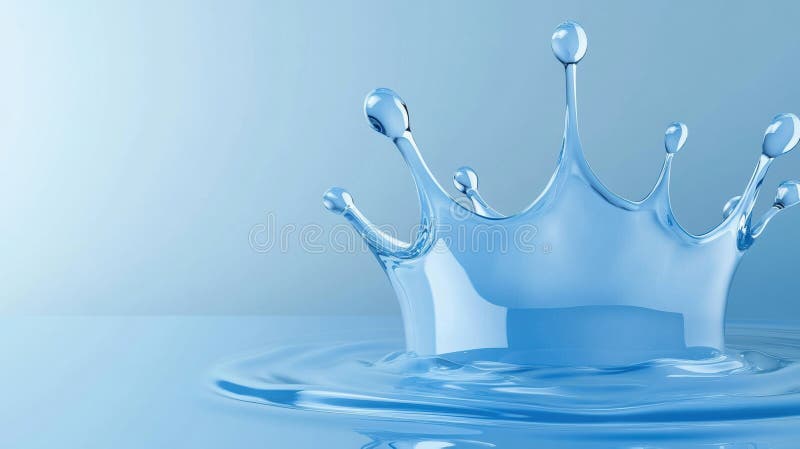 A Crown Made of Water is Sitting on Top of a Blue Surface, AI Stock ...