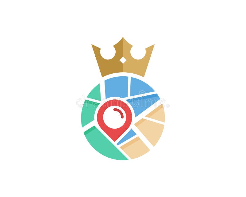 Crown Map Logo Icon Design stock vector. Illustration of design - 126683481