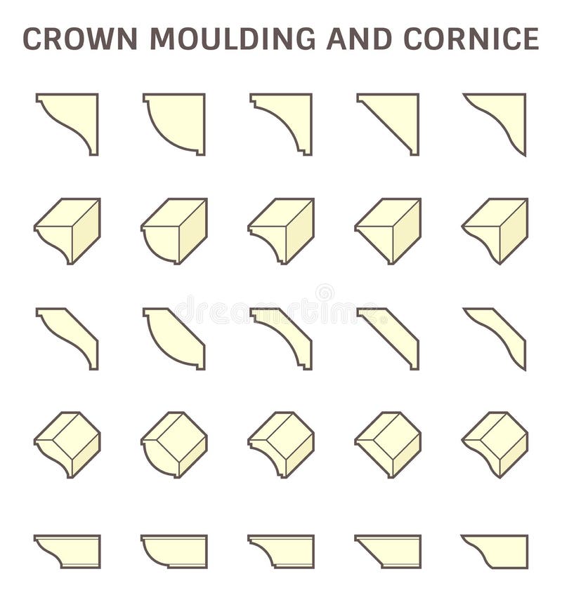 Moulding Crown and Cornice Icon Stock Vector - Illustration of home ...
