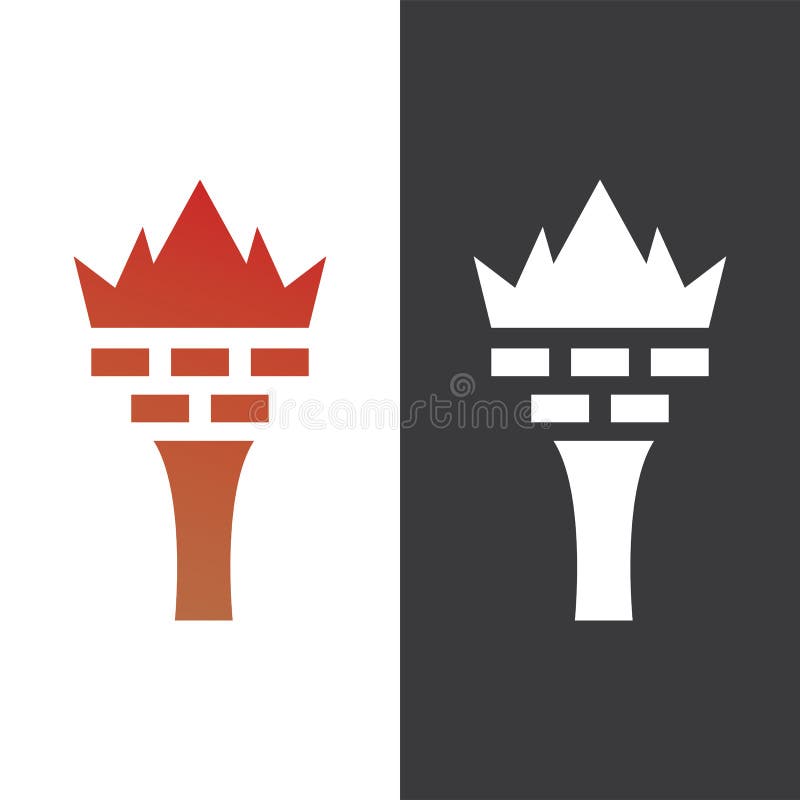Crown Pillar Brick Logo Vector Stock Vector - Illustration of ancient ...