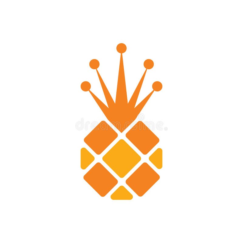 Crown Pineapple Logo Vector. Pineapple Fruit with Crown Logo Concept ...