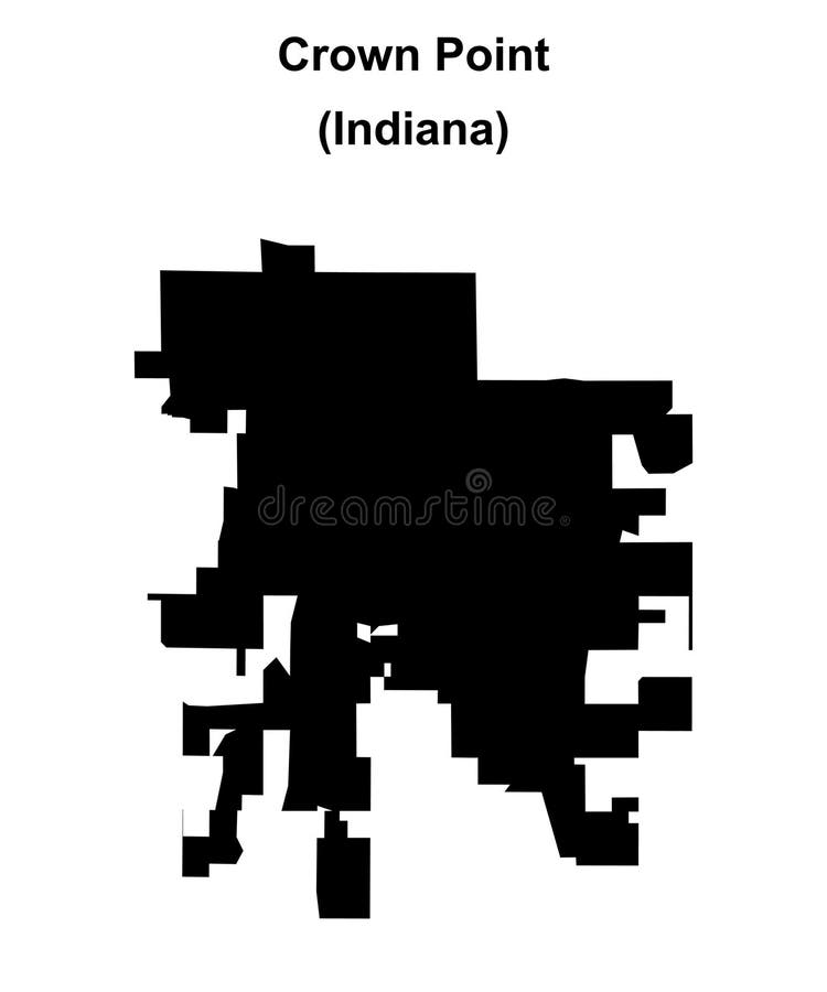 Crown Point outline map stock vector. Illustration of outline - 357279857