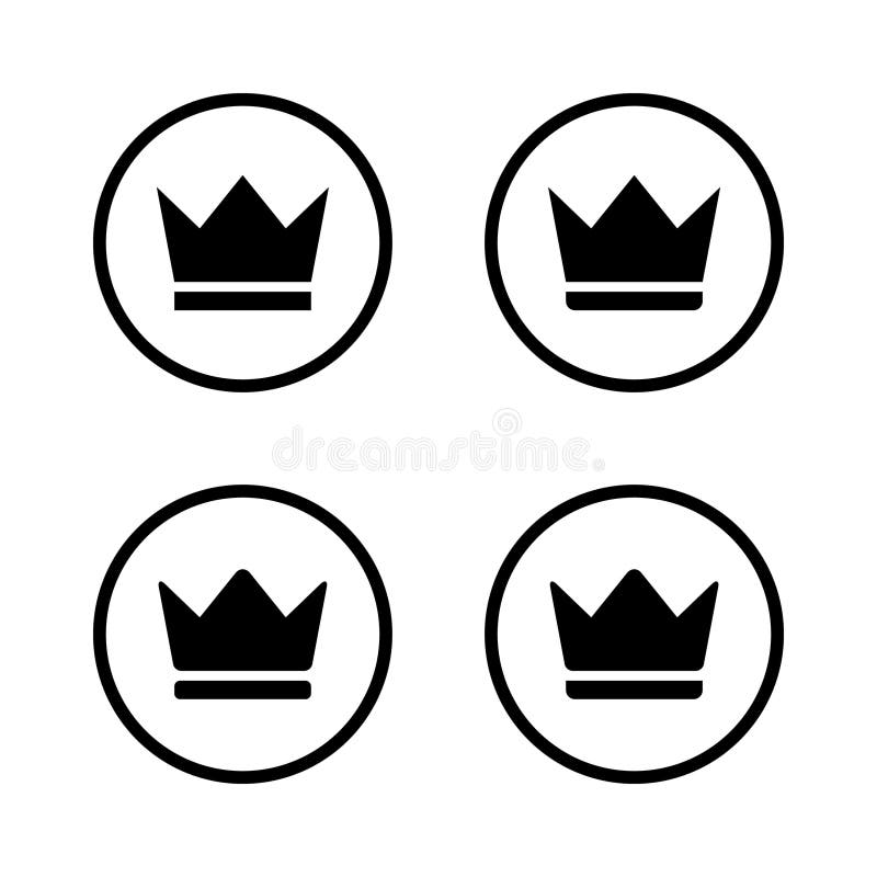 Crown, Premium Icon Vector in Circle Line. VIP Symbol Stock Vector ...