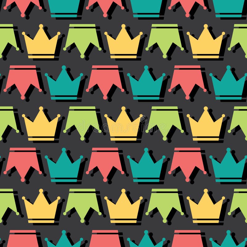 Crown Prince and Princess Royal Symbol Seamless Colored Pattern Stock ...